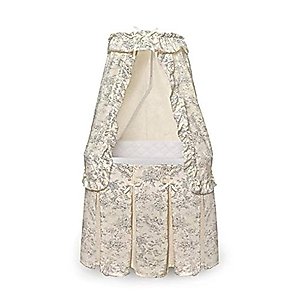 Majesty Rocking Baby Bassinet with Bedding, Pad, and Storage