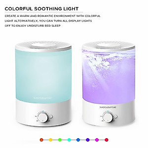 H1-XIT 2 Pack of MGEAWISE 3.5L Top Refill Large Openning Cool Mist Humidifiers for Babies, Bedroom, Nursery, Home and Office | Super Quiet Ultrasonic Vaporizer