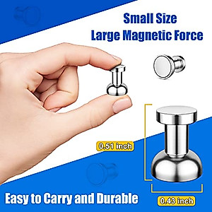 FINDMAG 12 Pack Fridge Magnets, Magnetic Push Pins, Push Pins Magnets for Whiteboard, Neodymium Magnet Pins, Magnetic Thumb Tacks, Whiteboard Magnets, Strong Magnets,Office Magnets, Magnets for Fridge