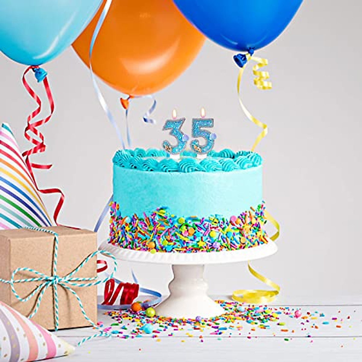 NKADKNS Birthday Candles, Number Candles (0-9) That Can Be Used in Combination. with Decorations Like Sea Shells, Conch, Pearls and More, Supplies for Anniversaries and Other Celebrations (5)