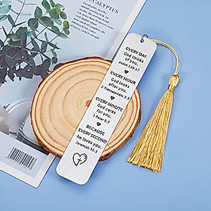Inspirational Christian Gifts for Women Men Bible Verse Religious Bookmark for Women Men Friends Church Catholic Gifts for Son Daughter Baptism Easter Godchild Faith Book Lovers Church Bulk Gifts