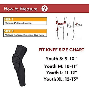 DGXINJUN Youth Kids Boys Padded Compression Knee Pad Chest Protector Parkour Extreme Exercise Suit for Boys (Knee Pad, YXL)