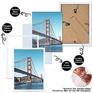 OMISHE 9x11 Picture Frame White for Wall Hanging or Tabletop, 9 x 11 Frame Wall Mounting Horizontally or Vertically, 9 by 11 Wall Gallery Photo Frame, White