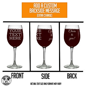 Personalized Stemmed Wine Glass -16oz Etched Wine Glass – Custom Wine Gifts for Women, Customized Engraved Wine Lover Gifts for Her, Birthday, Mother's Day Gift, Mom, Girlfriend - Your Text Here