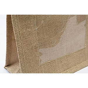 Mini Jute Gift Tote Bags w/ Clear Pocket for Wedding Favors, Crafts, Decorations (1)