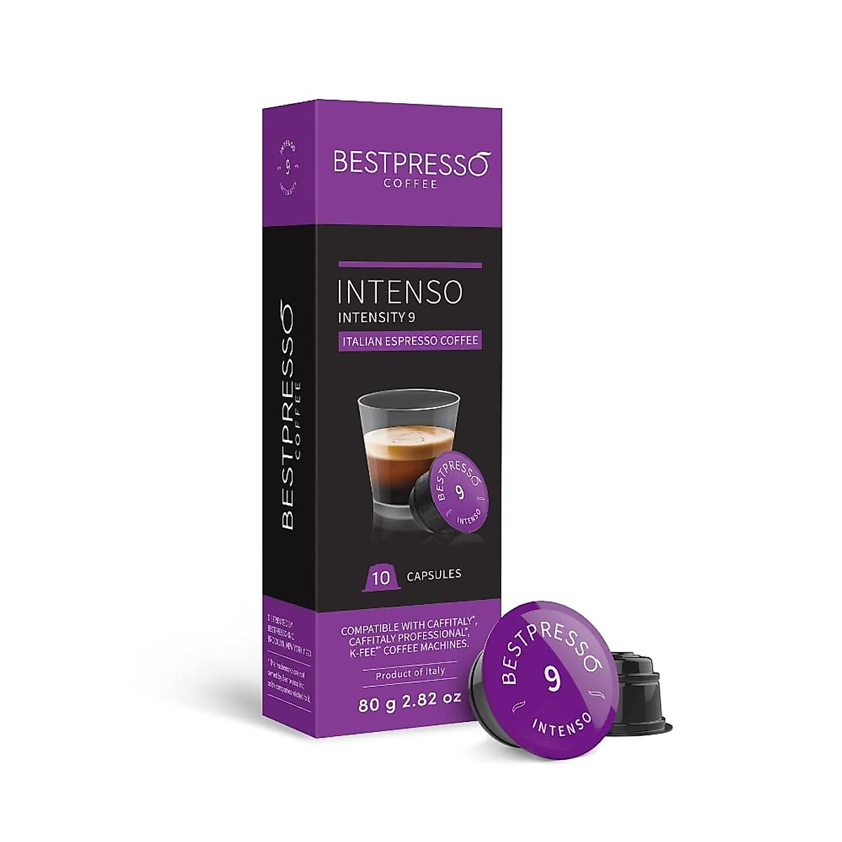 Bestpresso Coffee capsules compatible with Starbucks Verismo, Caffitaly, CBTL, K-fee systems 80 Pods (Variety Pack)