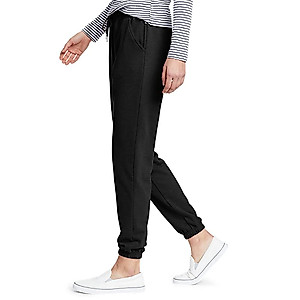 Eddie Bauer Women's Camp Fleece Jogger Pants, Black, Small