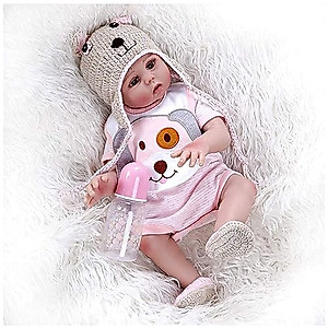 SGTD Silicone Baby Doll, 18-Inch Silicone Dolls, Handmade Silicone Realistic Girl Dolls, E