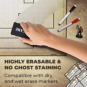 EverGame Dungeons & Dragons Game Mat (23x27), Ultimate DND Board Game Battle Map w/Dice Set, Double Sided w/Hex & Square Grid, Epic Role Playing Gaming Experience