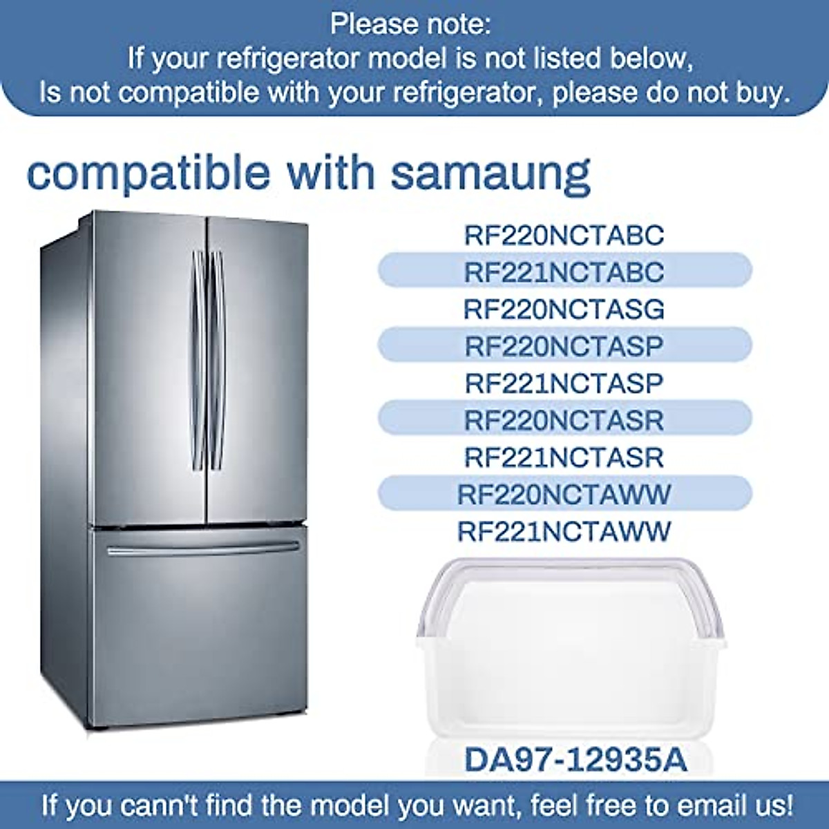 MONST DA97-12935A Door Bin, RF220NCTASR Door Shelf Compatible with samsung（Both Left and Right RF220NCTASG, RF220NCTAWW, RF220NCTASP, RF221NCTASP, RF221NCTASR etc Refrigerator, Replaces AP5651846