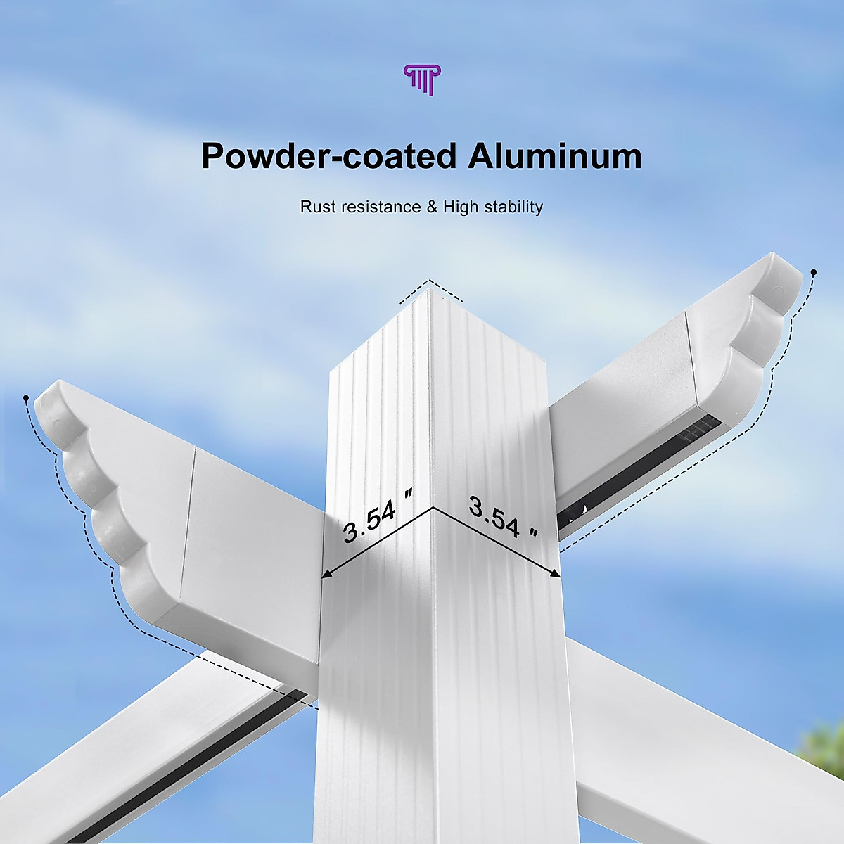 PURPLE LEAF 10' x 13' Outdoor Retractable Pergola Aluminum with Sun Shade Canopy DIY Patio Modern Heavy-Duty Brown Shelter for Garden Yard Pavilion Grape Trellis Porch, Beige