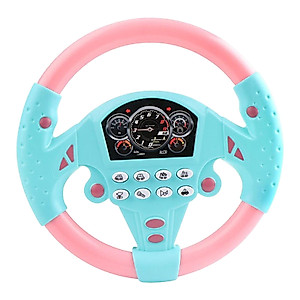 Menolana Portable Steering Wheel Wheel Toy Simulation Steering Wheel for Outdoor Garden, Pink
