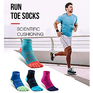 AONIJIE Toe Socks for Men and Women High Performance Athletic Five Finger Quarter Socks Soft, Comfortable and Breathable, Medium