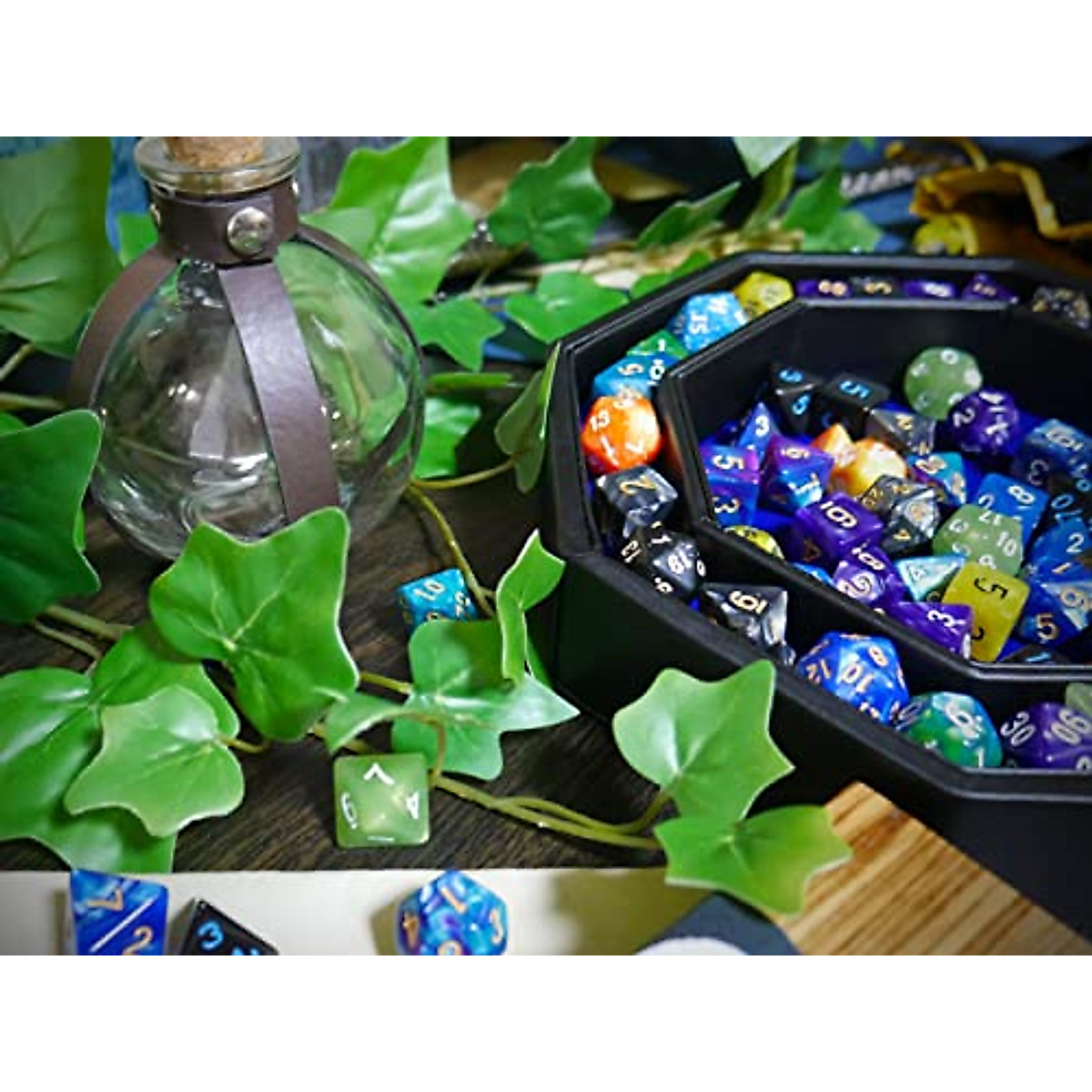 Tiny Gremlin Octagonal Dice Tray (Blue with Design)