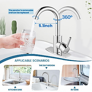 Airuida Bar Sink Faucet Single Hole Single Handle Bathroom Sink Faucet Kitchen Shower Faucet Set with 8 Inch Rainfall Square Showerhead and Tub Spout Bathtub Faucet Kit