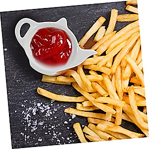 Housoutil Ceramic Tea Bag Saucer Keychain Holder Accessory Tray Appetizer Serving Tray Teaspoon Holder Ceramic Teabag Coaster Condiment Bowls Desktop Teabag Tray Professional Teabag Dish Dip