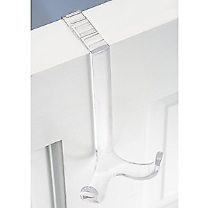 InterDesign Clarity Adjustable Over Door Double Organizer Hook for Coats, Hats, Robes, Clothes or Towels, Clear