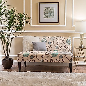 Christopher Knight Home Dejon Fabric Love Seat, White And Blue Floral