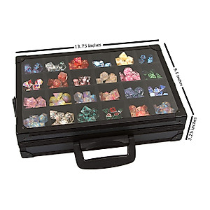 Forged Dice Co. Dice Display Case and Rolling Tray with 2 Removable Divided Dice Trays - Storage Box Holds up to 480 Metal or Plastic Polyhedral Dice Sets - Great for Dice Collectors or RPG D&D Games