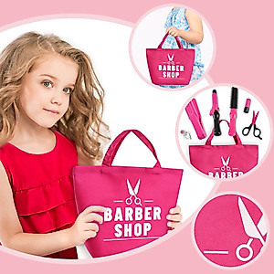 Hair Salon Toys for Girls,17 Pcs Kids Vanity Toddler Girl Toys,Pretend Play Realistic Girl Beauty Salon Playset Hair Styling Set with Toy Hairdryer, Mirror & Other Accessories Toys for Girls 4-6. (A)