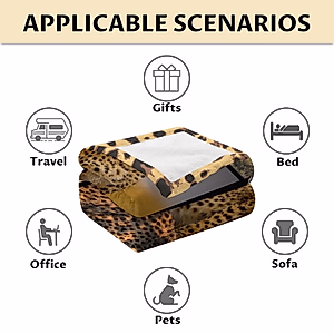 Cheetah Blanket for Kids, Aldults - Soft, Fuzzy & Cozy - 50"x60" Throw Size Blankets for Sofa, Work - Brown Cute Warm Throw Blankets Gifts