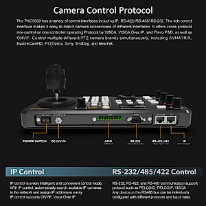 AVMATRIX PKC3000 PTZ Camera Controller IP Serial PTZ Keyboard with 4D Joystick IP, RS422 RS485 RS232 Interface LCD Screen PoE Supported for Church Conference Live Streaming