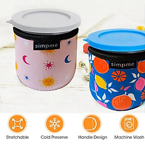simpme Ice Cream Sleeve Neoprene Sleeve for Ninja Ice Cream Cups, Compatible with NC301 NC300 NC299AMZ Series Ice Cream Maker Containers -(Mix, 4-Pack)