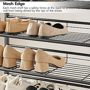 HOOBRO 12-Tier Shoe Rack, Large Capacity Shoe Storage Organizer for 35-45 Pairs of Shoes, Standing Shoe Shelf with Slanted Shelves, for Entryway, Closet, Hallway, Rustic Brown and Black BF51XJ01