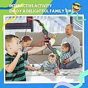 BELLOCHIDDO 2 Set Bow and Arrow for Kids 8-12 - LED Light Up Kids Archery Set with 2 Bow 16 Suction Cup Arrows, 2 Target & 2 Quiver, Indoor & Outdoor Play Toys for 4-7 8-12 Year Old Boys