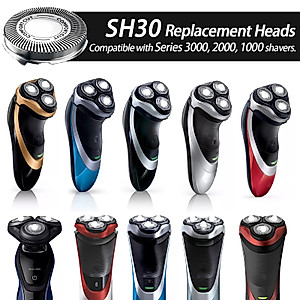 SUPERNB Series 3000 2000 1000 Electric Shaver Replacement Heads, SH30 Replacement Blades for S738 S1150, S1015, S1100, S1560..6 Pack