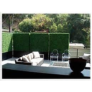 Artificial Boxwood Hedge, Faux Greenery Wall, Privacy Hedge Screen, UV Protected Faux Greenery Mats, Boxwood Wall, Suitable for Both Outdoor or Indoor (20x20 Inch DarkG_12pc)