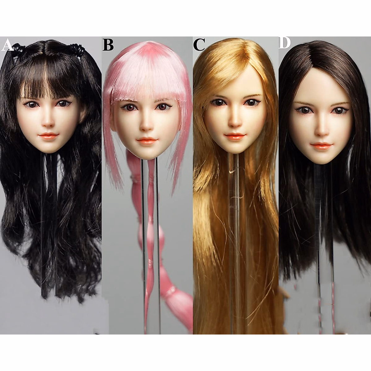 HiPlay 1/6 Scale Female Figure Head Sculpt, Beuty Charming Girl Doll Head for 12" Action Figure Phicen, TBLeague DH035 (Golden Hair)