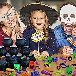 ATFUNSHOP 240 PCS Halloween Party Favors 30 Pack Prefilled Small Plastic Witch Cauldron Halloween Toys in Bulk Halloween Prizes Gifts Miniatures for Kids Trick or Treat