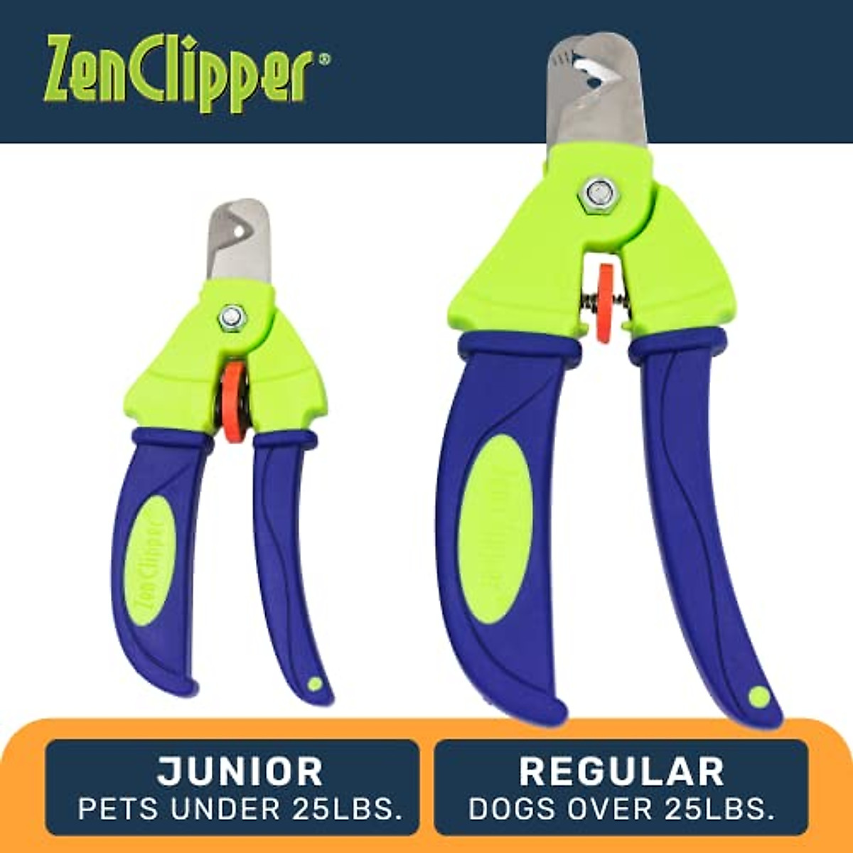 Zen Clipper Precise Safer Pet Nail Trimmer - Fully Adjustable Pet Nail Clipper for Dogs and Cats - Clips only The Amount of Nail You Chose Quick, Clean and Quiet Cut - Patented (Junior)