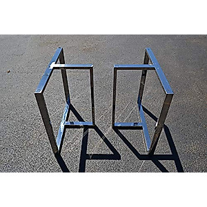 Polished Stainless Chrome Table Legs, T-Shaped Style - Any Size