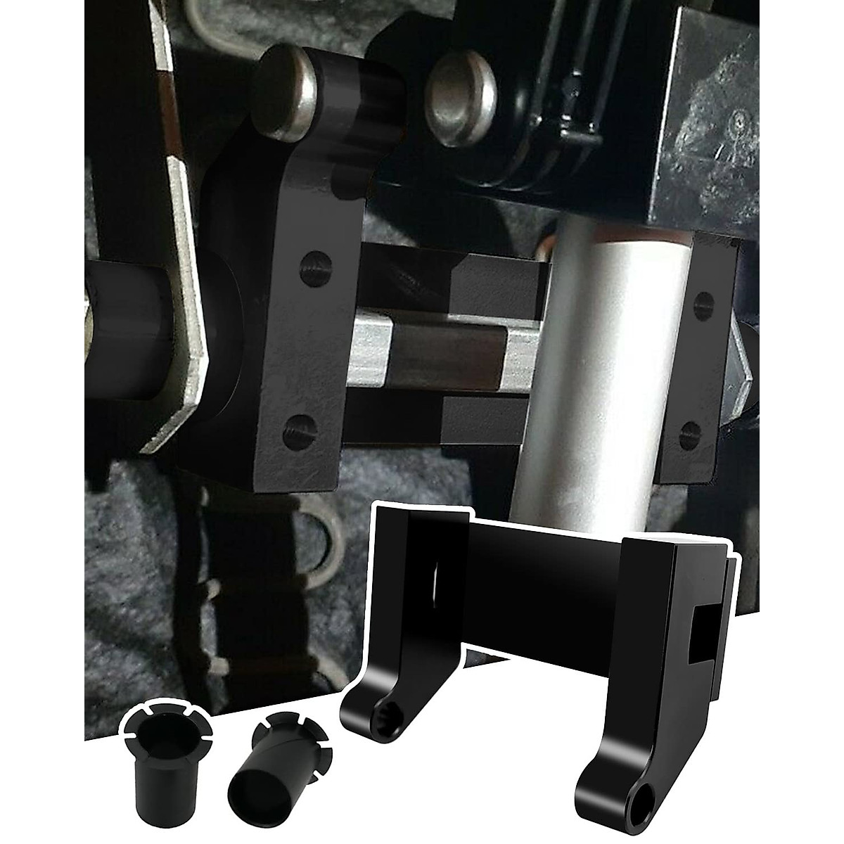 Metal Drive Toggle Bracket Fit for All La-Z-Boy Lazyboy Power Recliners Parts, Metal Motor End Clevis Mount Toggle with 2Pcs Plastic Split Bushings, Black