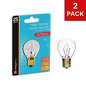 40W Incandescent Lava Lamp Replacement Light Bulb, S11 Shape, E17 Intermediate Base, 360 Lumens, Dimmable, 130V, (2 Pack)