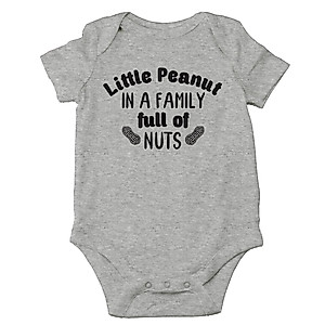 CBTwear Little Peanut Baby Bodysuit - Adorable Boy Girl Romper Clothing Funny Cute Infant Outfit Unisex (6 Months, Heather Grey)