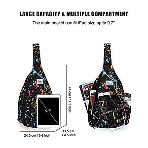 KAMO Sling Backpack Chest Shoulder Bag Crossbody Cycling Travel Hiking Daypack for Men Women Boys With Earphone Hole