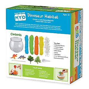 MindWare Make Your Own Dinosaur Habitat – Fun & usable DIY Dino Crafts for Boys, Girls & Teens – Make a Sand-Art Dinosaur Habitat with All Pieces Included – 12 pcs – Ages 6+