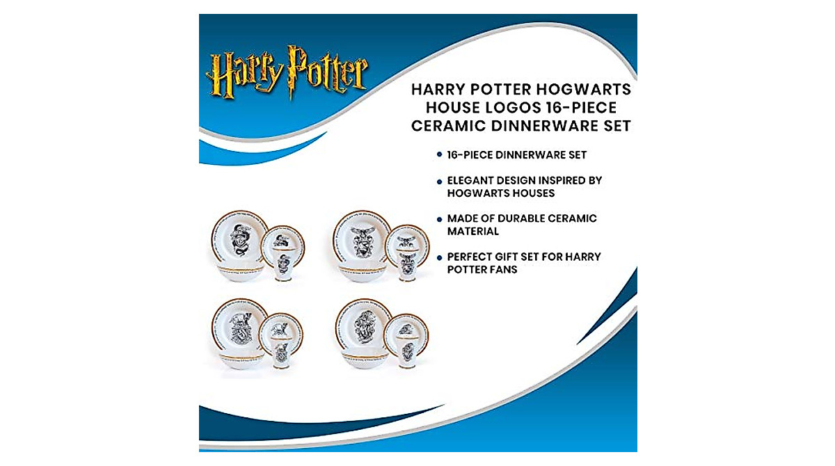 Harry Potter Dinnerware Set - 16-Piece Wizarding Tableware