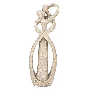 Sandstone Sculpture,Handmade Sandstone Kiss Lovers Couple Statue Sculpture Carved Figurine Art Craft Decoration,for Home, Office and Studio Decoration