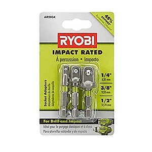 RYOBI AR2034 Impact Rated Socket Adaptor Set (3-Piece)