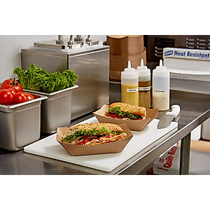 Dixie 0.5lb Poly-Coated Paper Food Tray by GP PRO (Georgia-Pacific); ES50U; Brown; 0.5lb; 1000 Count (250 Trays Per Pack; 4 Packs Per Case)
