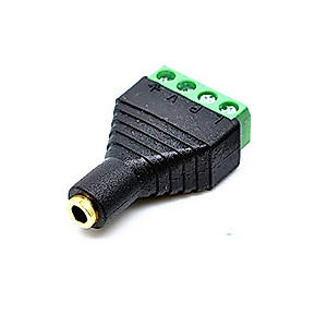 Kework 5-Pack 1/8" 3.5mm 4 Pole TRRS Stereo AV Female to 4-Screw Terminal Stereo Female Headphone AUX Balun Connector Converter Adapter (FM/FM)