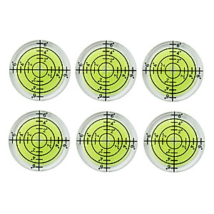 6Pcs Bubble Spirit Levels 32x7mm Degree Mark Round Circular Level Bubble Leveling Tool Precision Measuring Layout Tools
