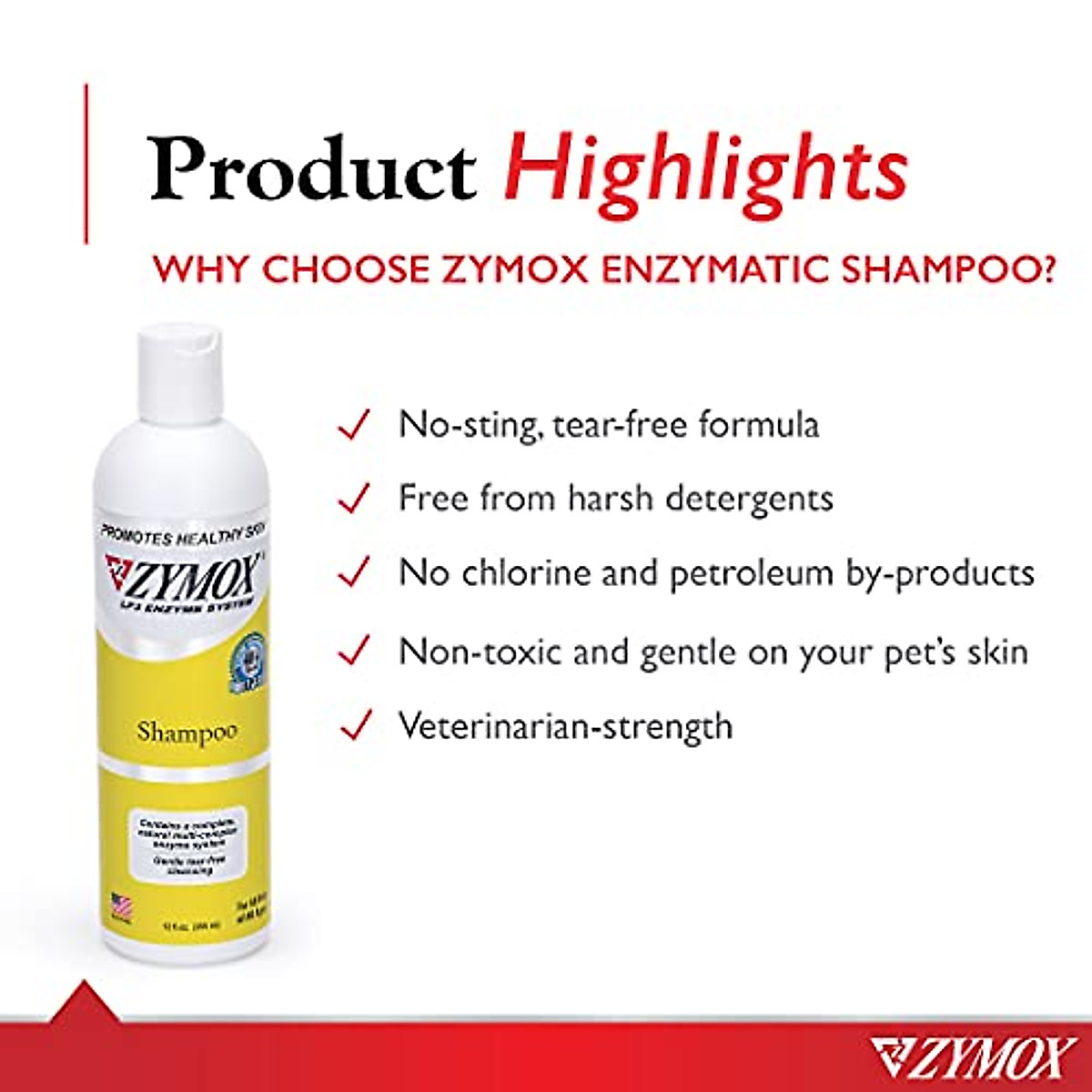 Zymox Enzymatic Shampoo for Dogs and Cats, 12oz