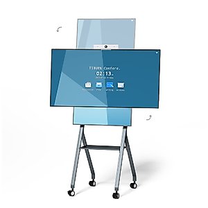 Smart Board, TIBURN Flip Hub 55 S1-C Rotating Adaptive Nano Capacitive Electronic Whiteboard, Interactive Touch Screen Computer with Auto Framing Camera (Including Removable Rotating Stand)