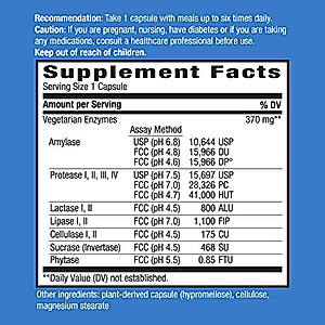 Nature's Way CompleteGest Vegetarian Enzymes Supplement, Helps Digest Food*, 180 Vegan Capsules