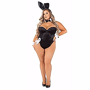 Women's Plus Black Playboy Bunny Costume 1X